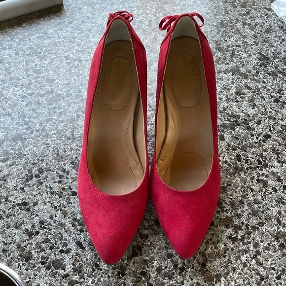 Coach and Four | Shoes | Coach And Four Red Suede Pumps Womens 9m With ...